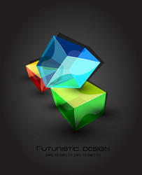 3d cube design Royalty Free Vector Image - VectorStock
