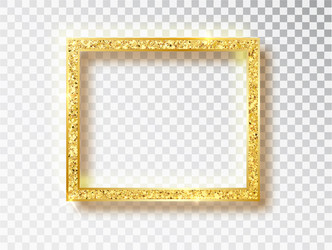 Gold shiny gloss frame with shadow Royalty Free Vector Image