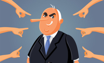 Lying politician making false promises Royalty Free Vector
