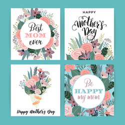Happy mothers day template with flowers Royalty Free Vector