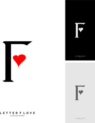 Letter f heart logo icon design template elements Vector Image
