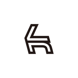 Letter n outline simple curves logo Royalty Free Vector