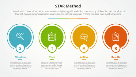 Star method infographic concept for slide Vector Image