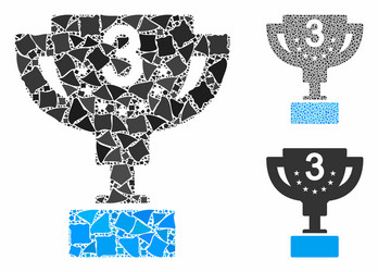 Third prize cup rounded icon Royalty Free Vector Image