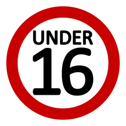 16 age restriction sign Royalty Free Vector Image