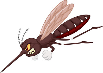 Death mosquito cartoon Royalty Free Vector Image