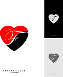Letter f heart logo icon design template elements Vector Image