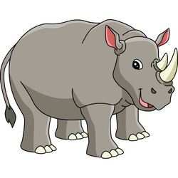 Mother rhino cartoon colored clipart Royalty Free Vector