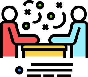 Seller and client communication color icon Vector Image