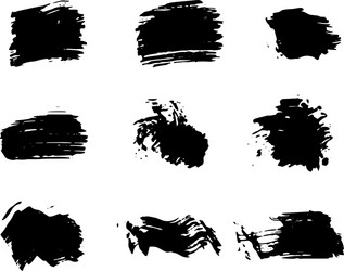Grunge black dry brush strokes Royalty Free Vector Image