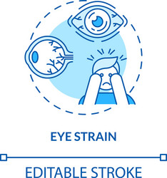 Eye strain concept icon Royalty Free Vector Image