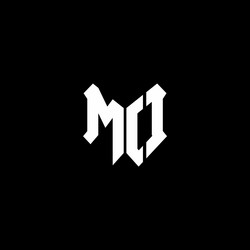 Mo logo monogram with slash style design template Vector Image