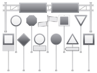 Realistic road signs transparent set Royalty Free Vector