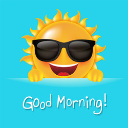 Happy sunday cute sun smile and cloud cartoon Vector Image