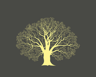 Oak tree with a banner Royalty Free Vector Image
