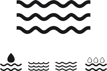 Water icons set isolated on white background Vector Image