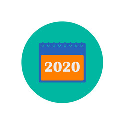 2020 calendar icon flat style eps Royalty Free Vector Image
