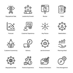 Process data analysis icon set in thin line style Vector Image