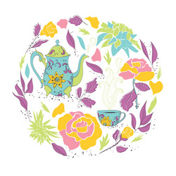 Card for tea party Royalty Free Vector Image - VectorStock