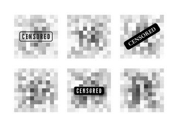 Censorship gray mosaic censored data pixels blur Vector Image