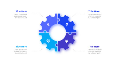 Gears infographics cogs gearing process planning Vector Image