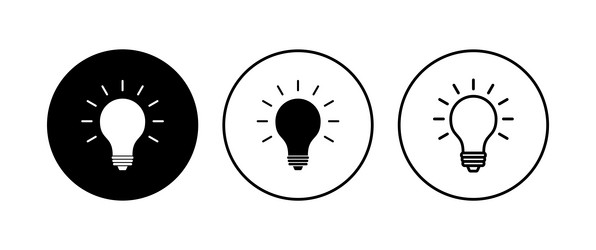Lamp icon set light bulb icon idea symbol Vector Image