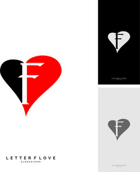 Letter f heart logo icon design template elements Vector Image