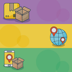 Poster with icons merchandise delivery Royalty Free Vector