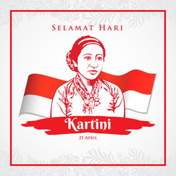 Selamat hari kartini translation happy Royalty Free Vector
