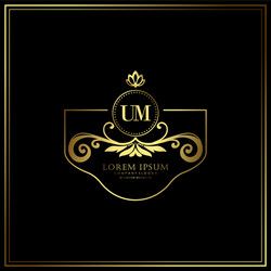 Um letter initial with royal templateelegant Vector Image