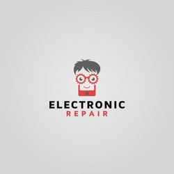 Electronic repair logo design template Royalty Free Vector