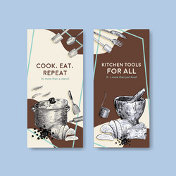 Flyer template with kitchen appliances concept Vector Image