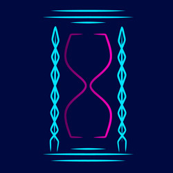 Sand timer line pop art portrait logo colorful Vector Image
