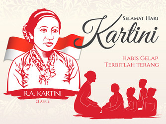 Selamat hari kartini translation happy Royalty Free Vector