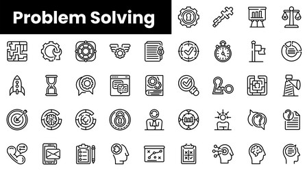 Set of outline city elements icons minimalist Vector Image