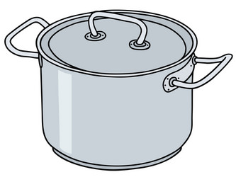 Blue steel pot Royalty Free Vector Image - VectorStock