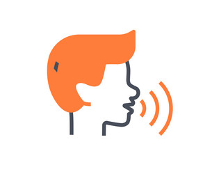 Voice id recognition technology line Royalty Free Vector