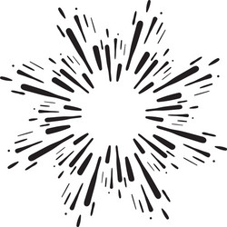 Hand drawn starburst doodle explosion Royalty Free Vector