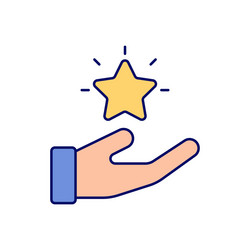 Hand with star icon sign symbol logo Royalty Free Vector