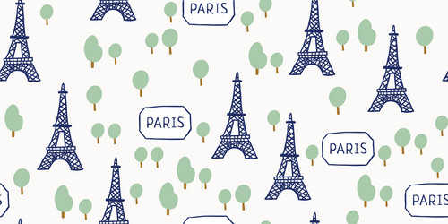 Vintage paris black and white seamless pattern Vector Image