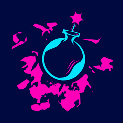 Bomb explosion boom line pop art portrait logo Vector Image