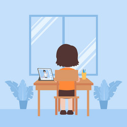 Children in new normal life learns lessons Vector Image