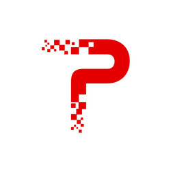 Letter p pixel template Royalty Free Vector Image