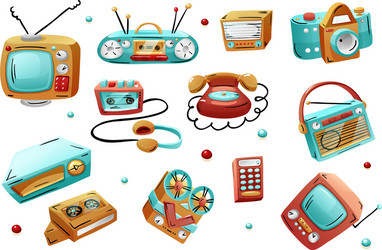 Old movie projector in cartoon style retro Vector Image