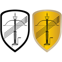 Shield crossbow and arrows-1 Royalty Free Vector Image