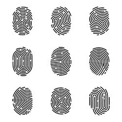 Fingerprint finger print logo icons Royalty Free Vector