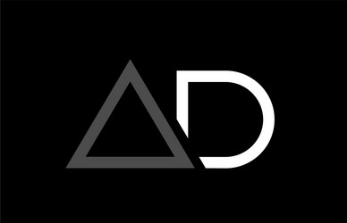 Ad connected alphabet letter logo icon Royalty Free Vector