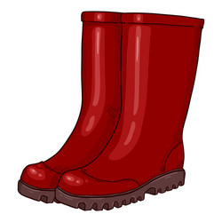 Cartoon red work boots Royalty Free Vector Image