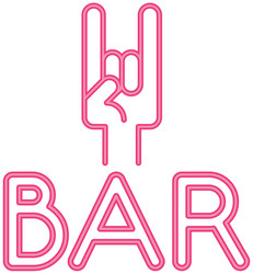 Hand rock and roll symbol neon lights Royalty Free Vector