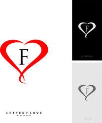 Letter f heart logo icon design template elements Vector Image
